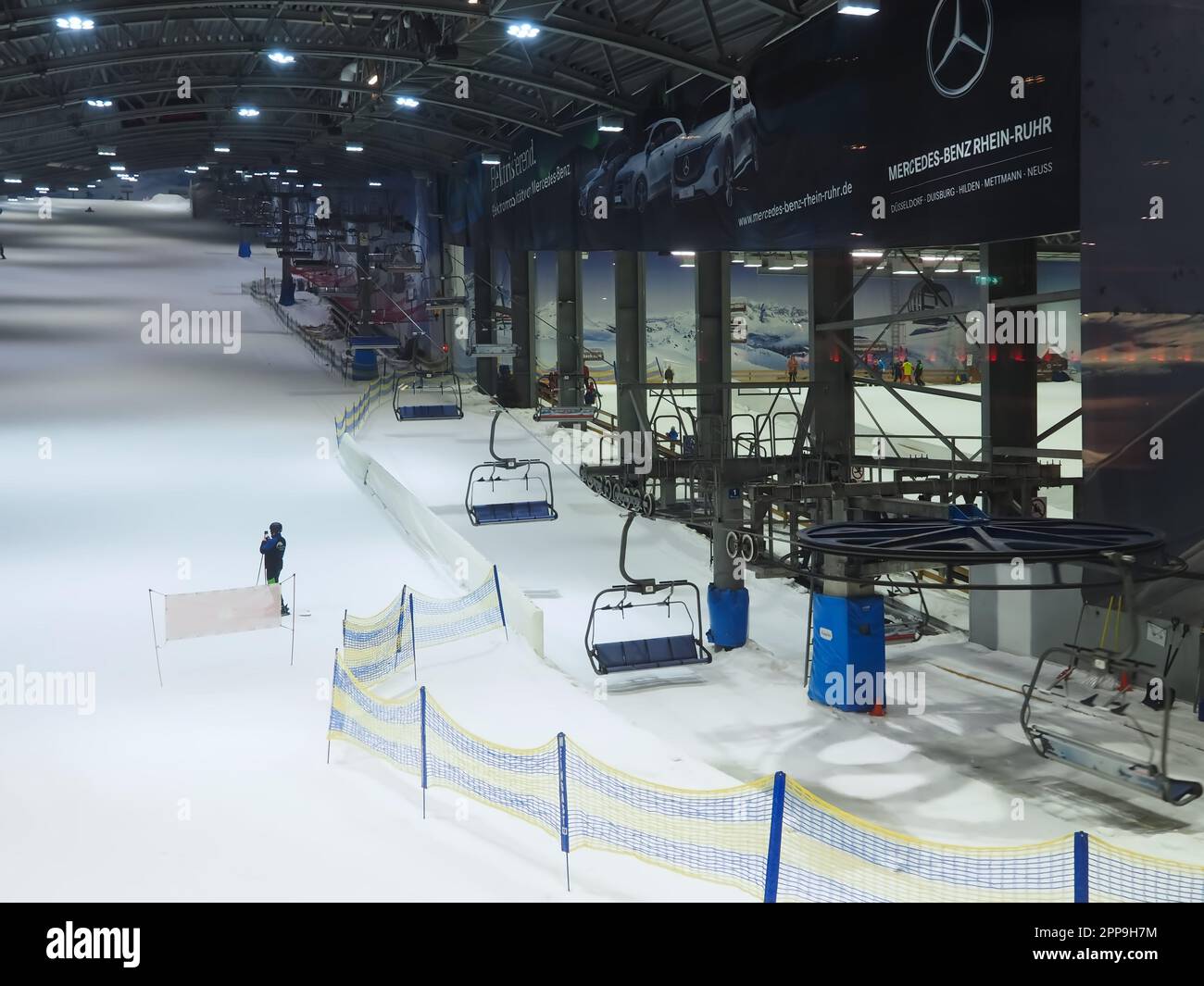 in the ski hall in the Alpenpark Neuss in Germany with bars and ...