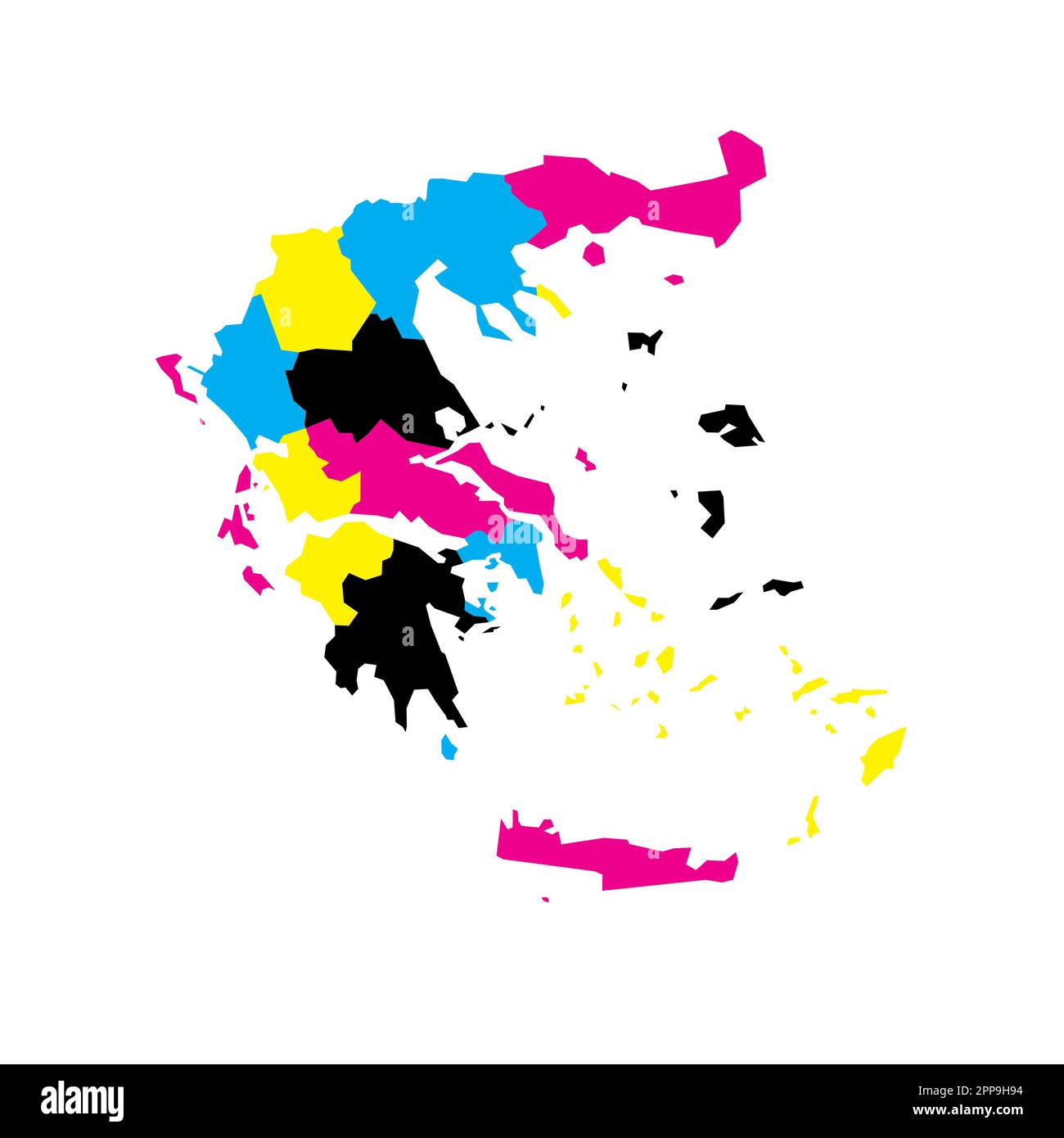 Greece political map of administrative divisions - decentralized ...