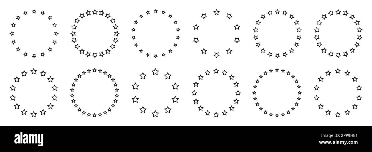 Different Sized Stars Outline