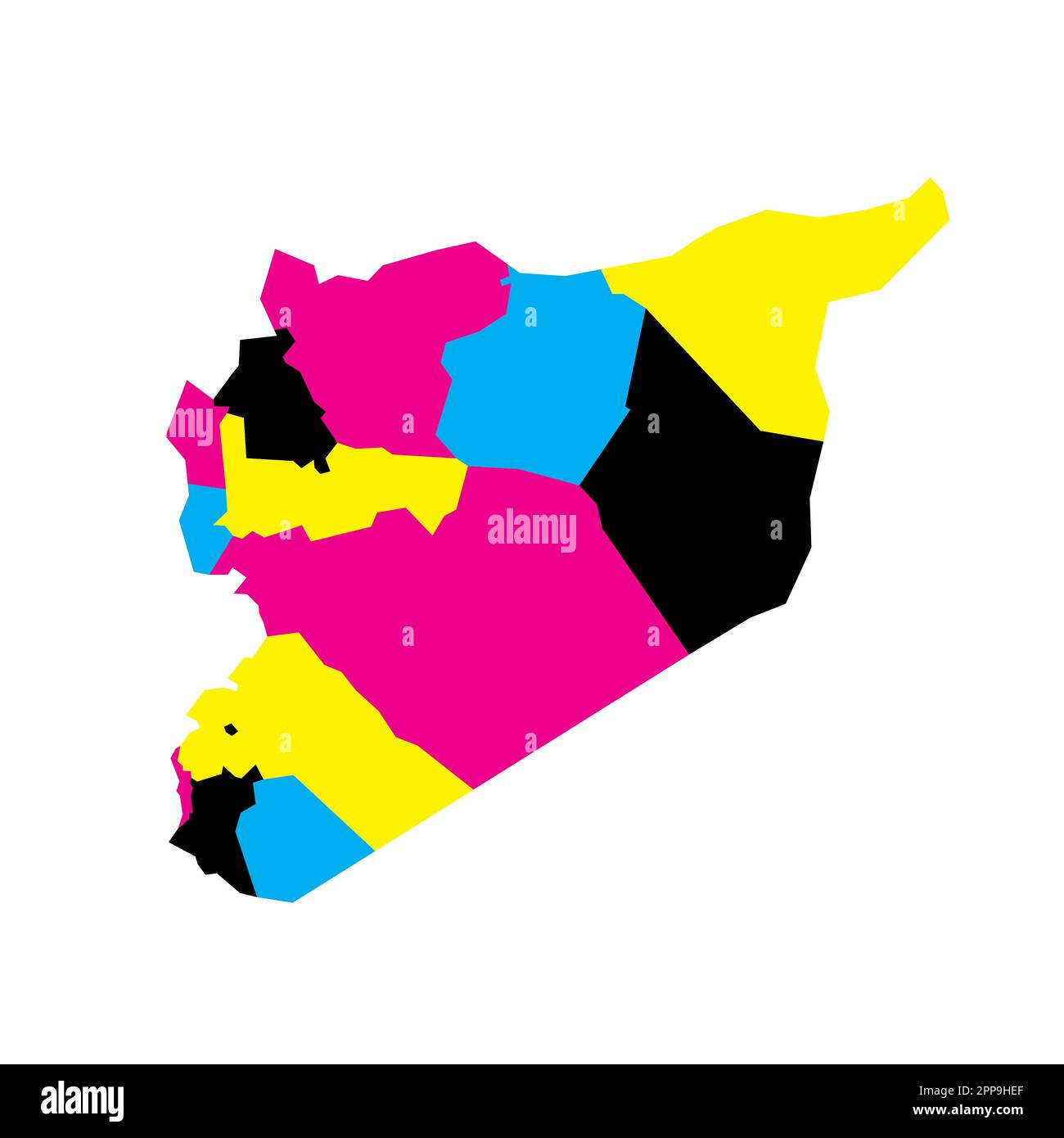 Syria political map of administrative divisions - governorates. Blank ...