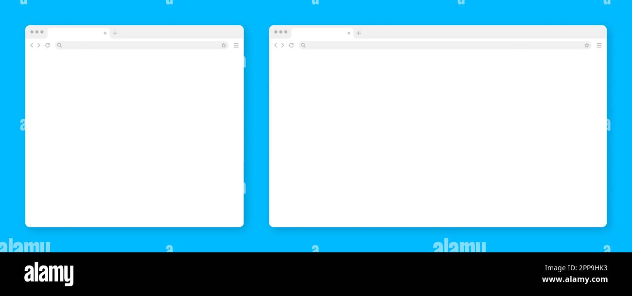 Blank web browser window with tab, toolbar and search field. Modern ...