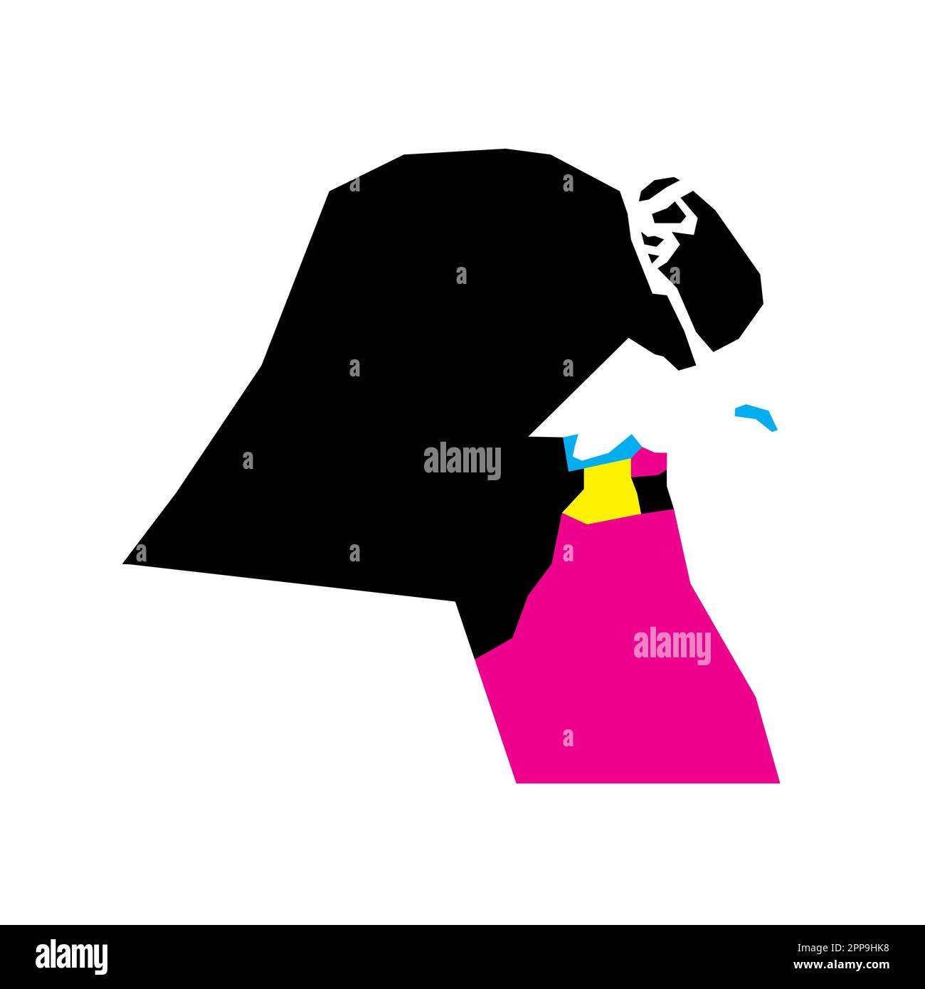 Kuwait political map of administrative divisions - governorates. Blank ...