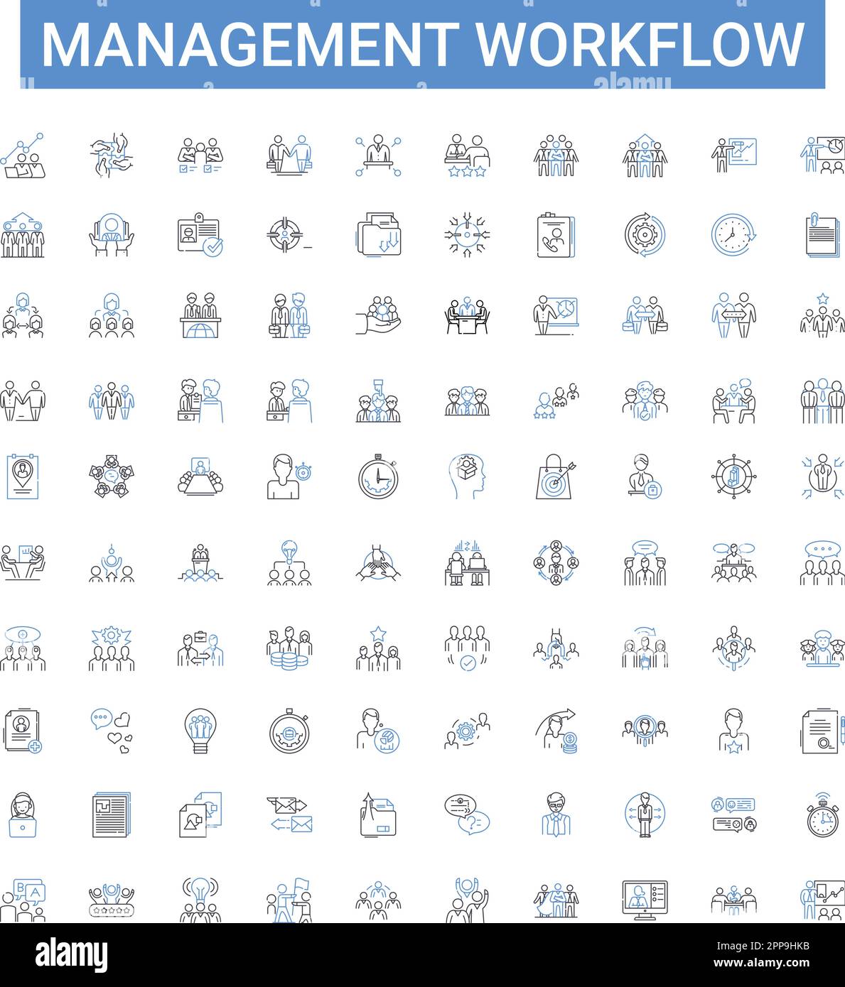 Management Workflow Outline Icons Collection Management Workflow Process Efficiency