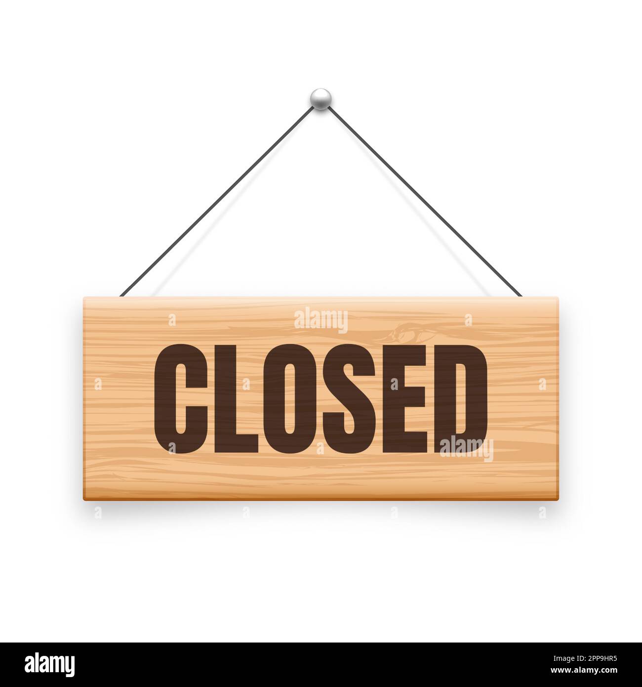 Wooden closed hanging signboard. Vintage made of wood door sign for ...