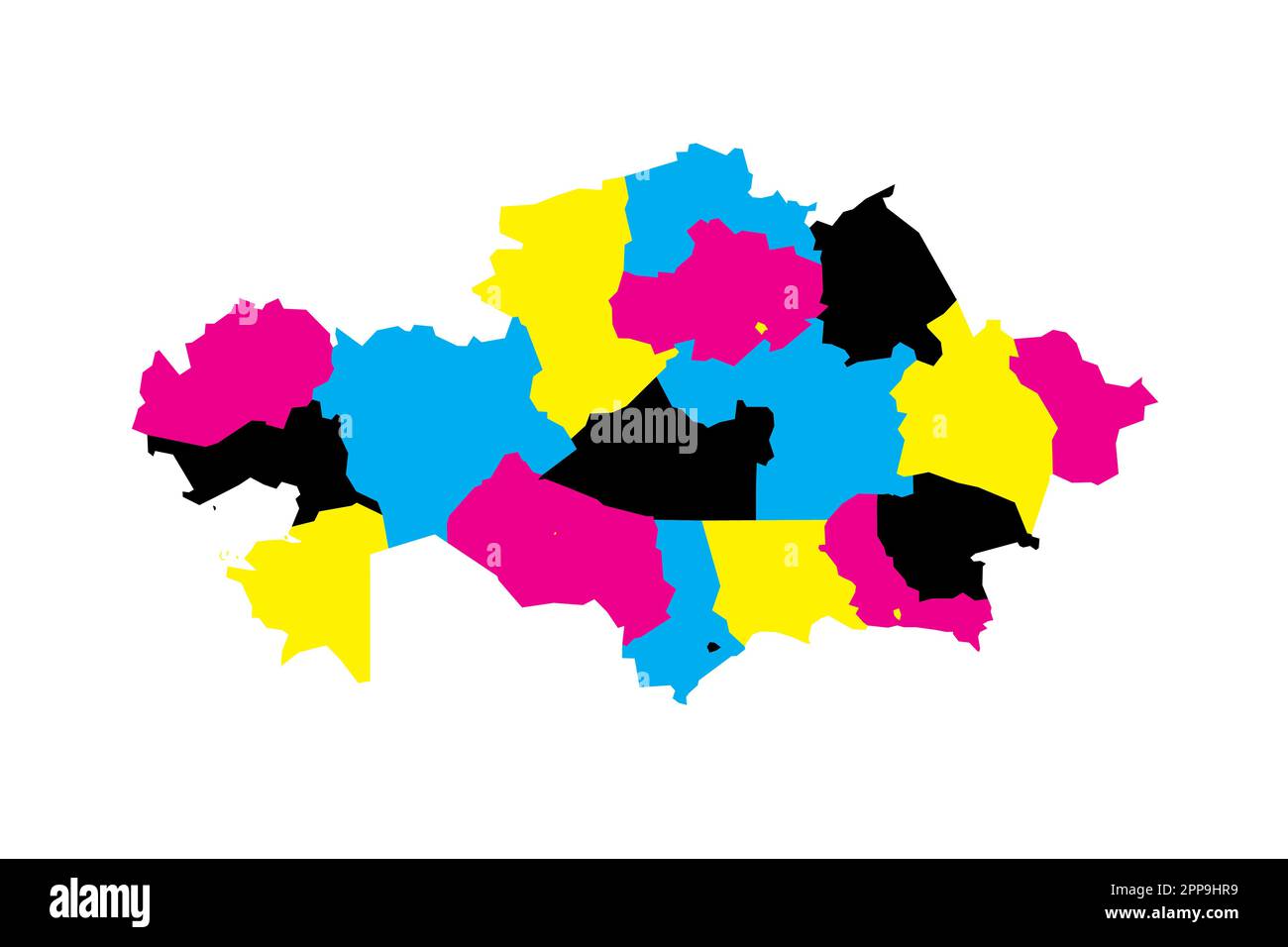 Kazakhstan political map of administrative divisions - regions and ...