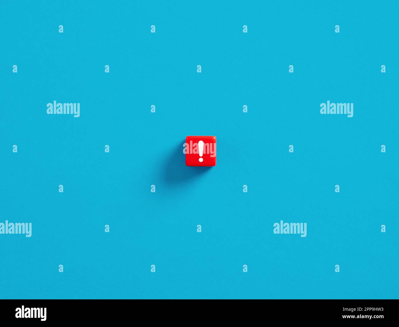 Alert, caution, danger or attention warning concepts. Red cube with ...