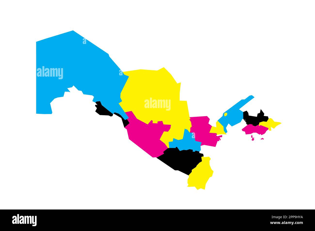 Uzbekistan political map of administrative divisions - regions ...