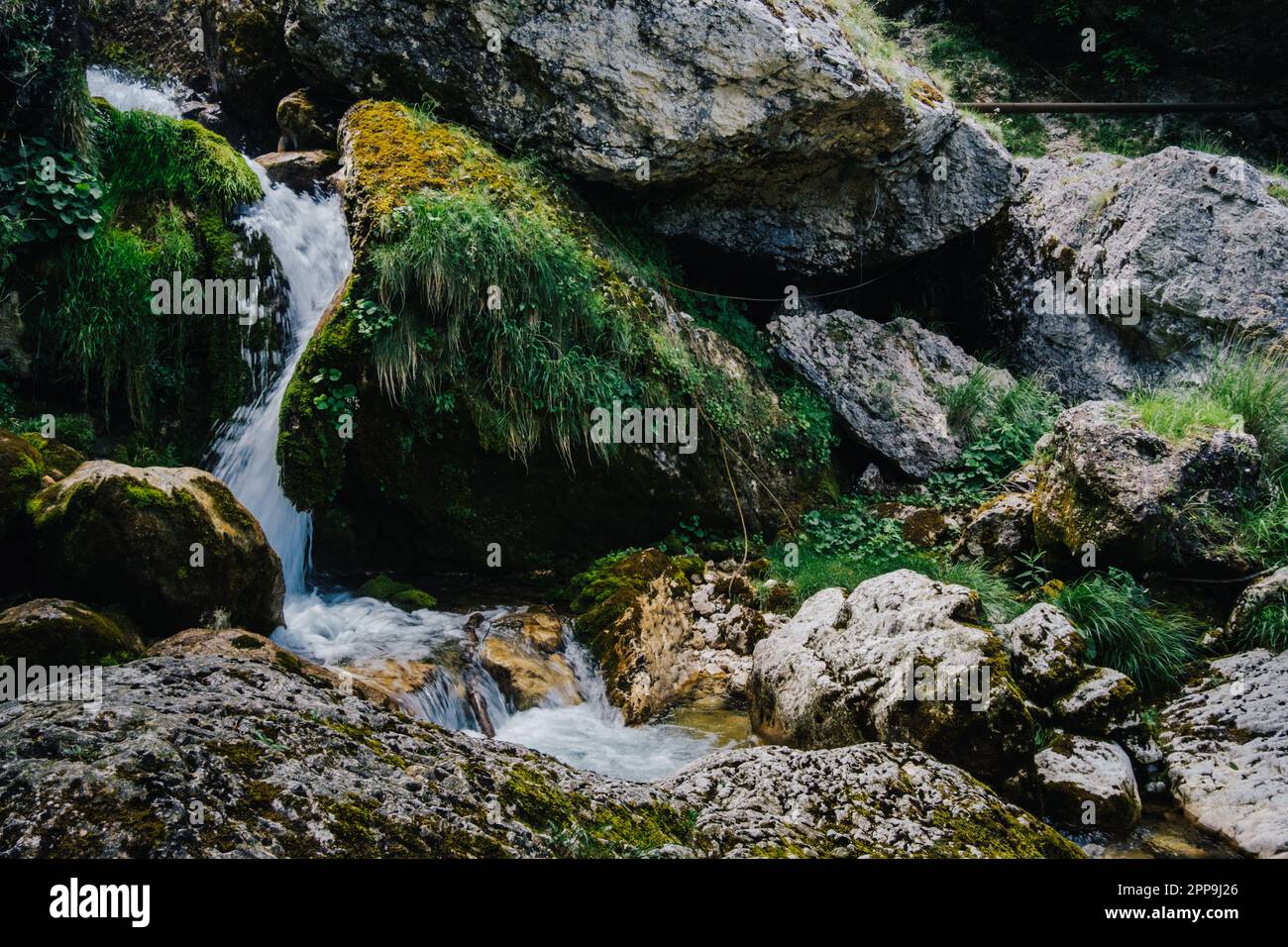 Waterfalls of the Cholet river in the French Alps, near Pont En Royans ...