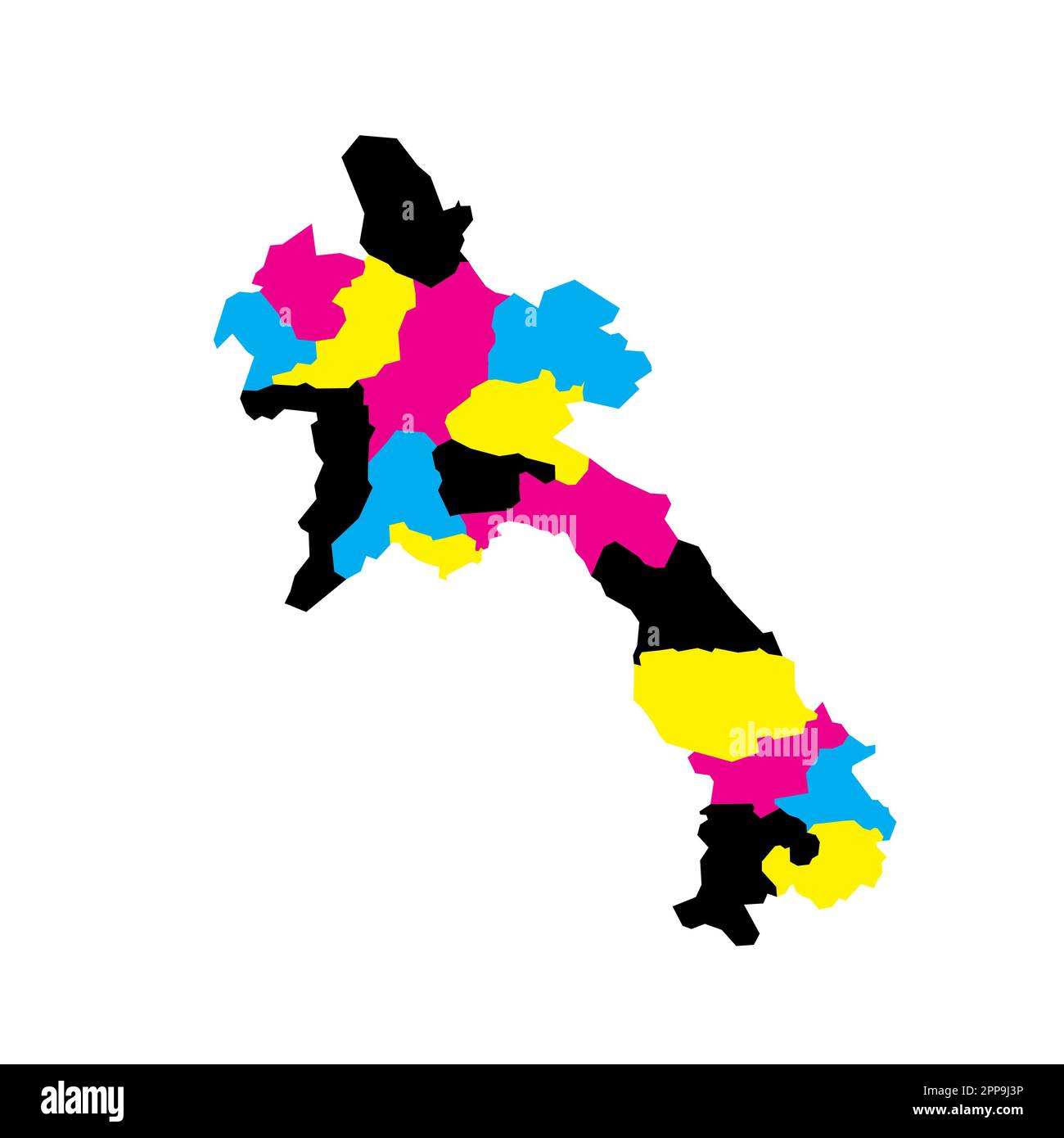 Laos political map of administrative divisions - provinces and ...