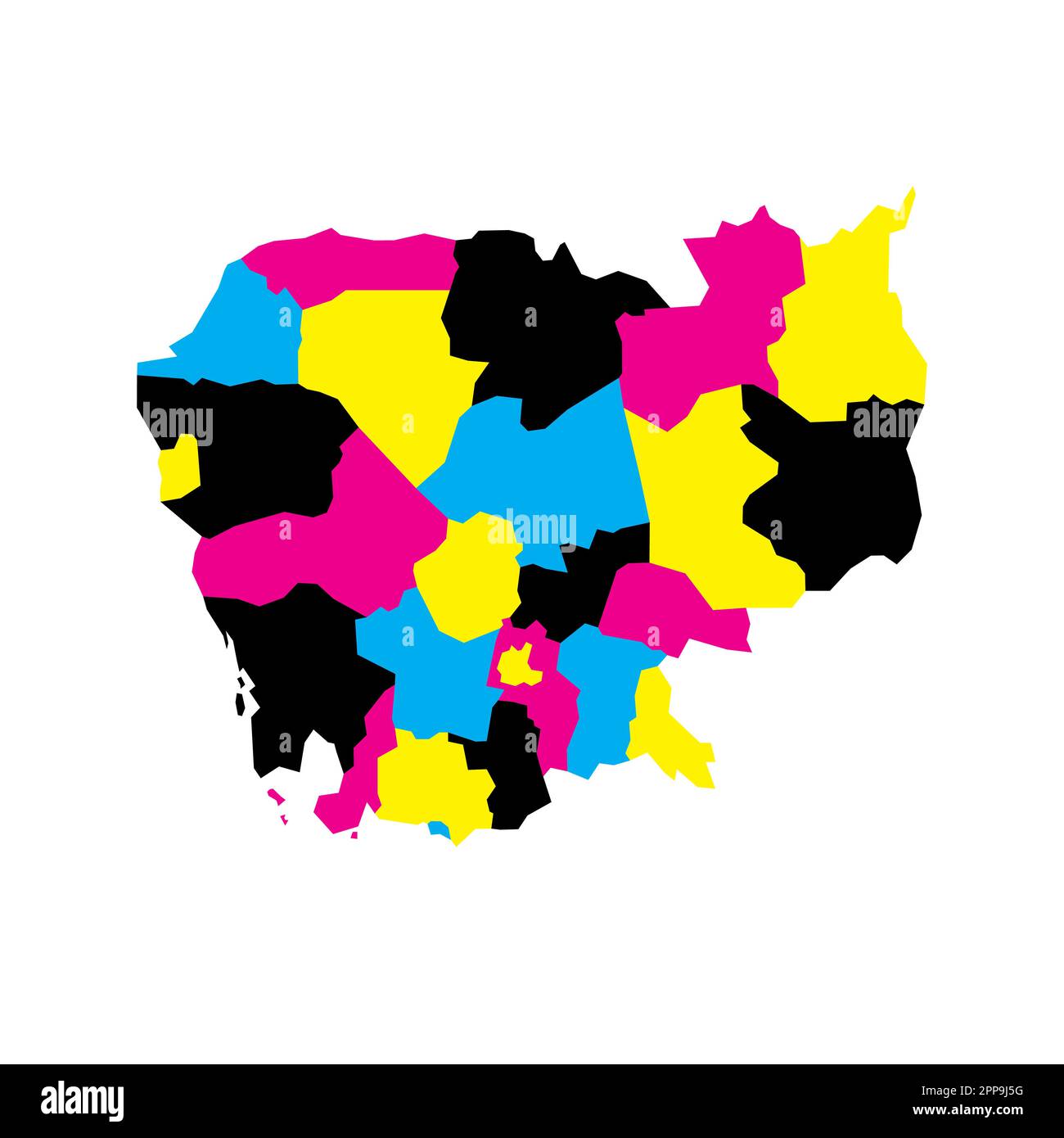 Cambodia political map of administrative divisions - provinces and ...