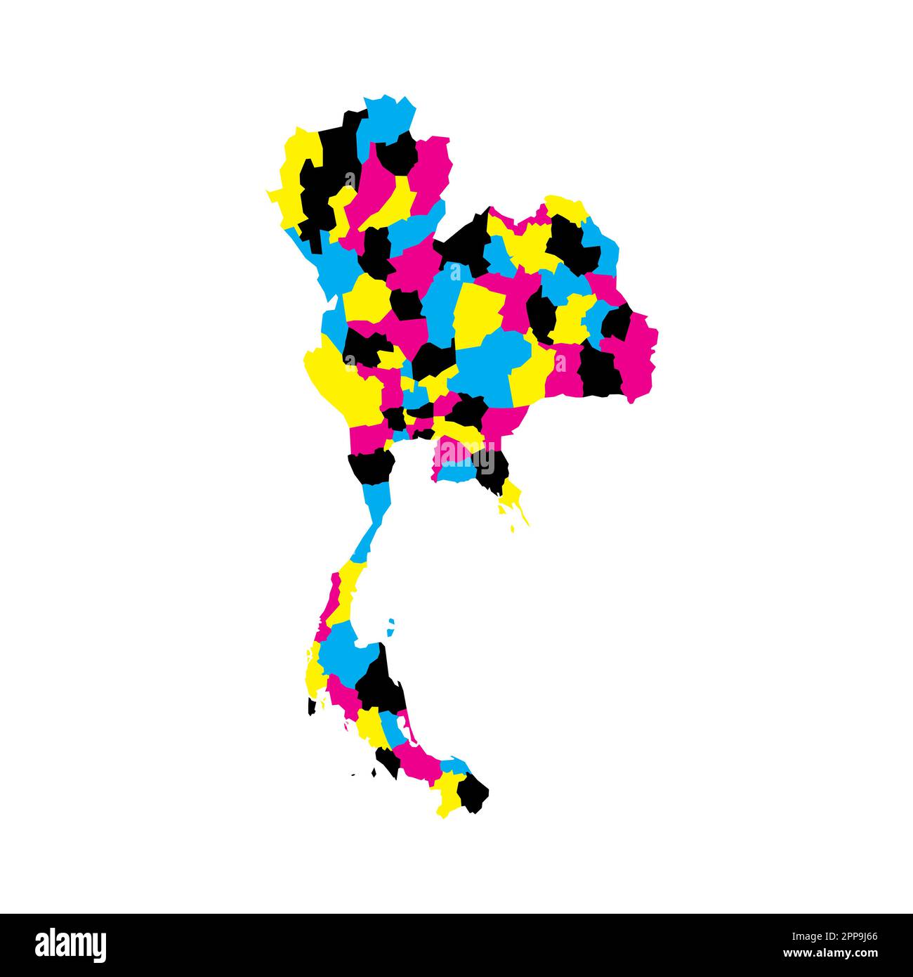 Thailand political map of administrative divisions - provinces. Blank ...