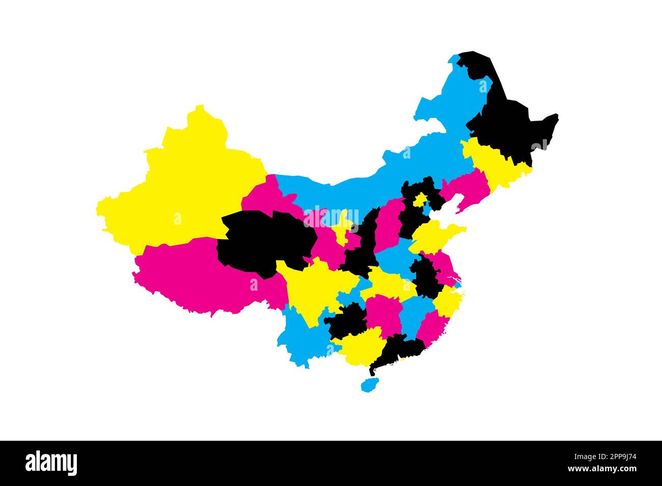 China political map of administrative divisions - provinces, autonomous ...