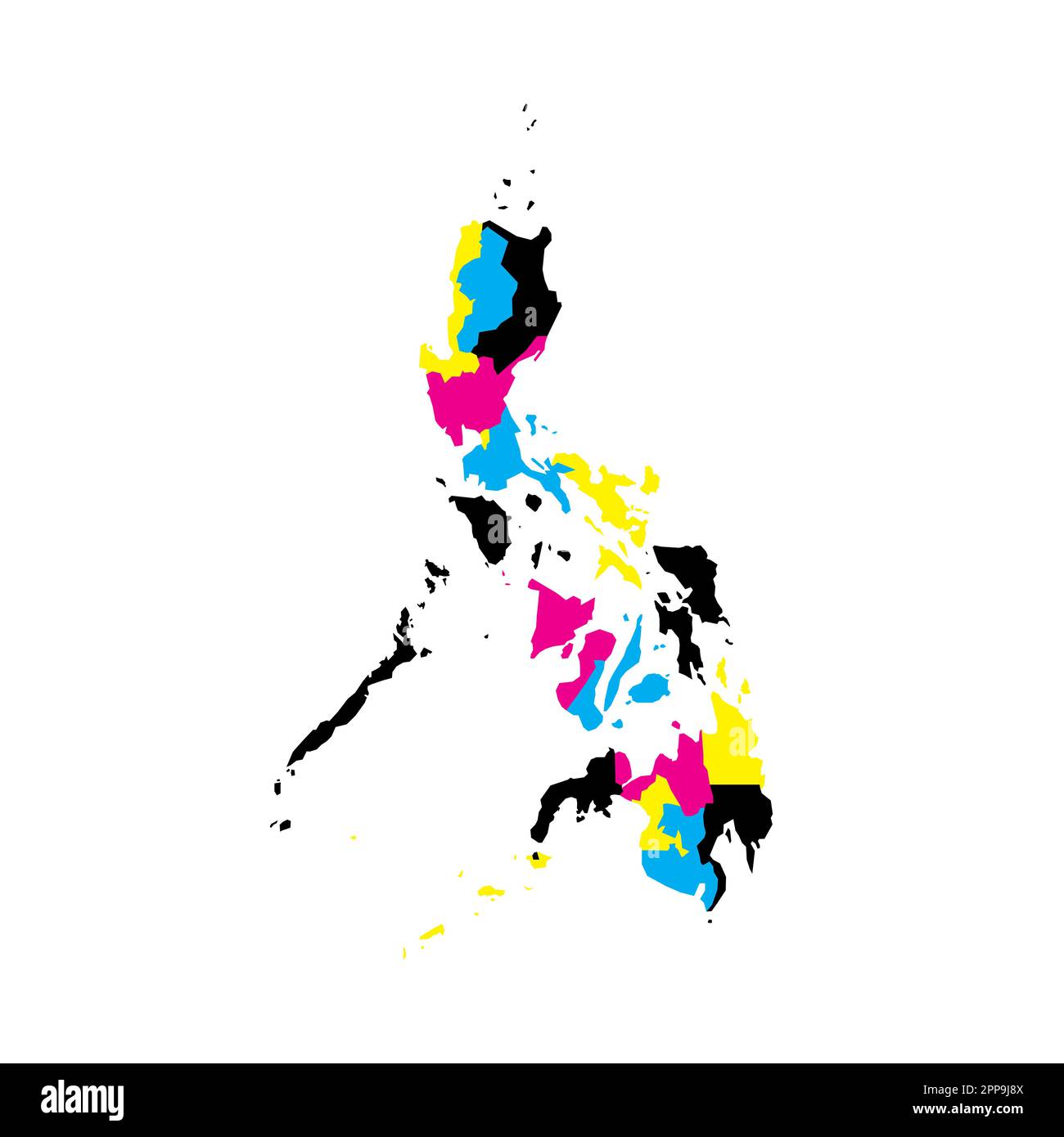 Philippines political map of administrative divisions - regions. Blank ...