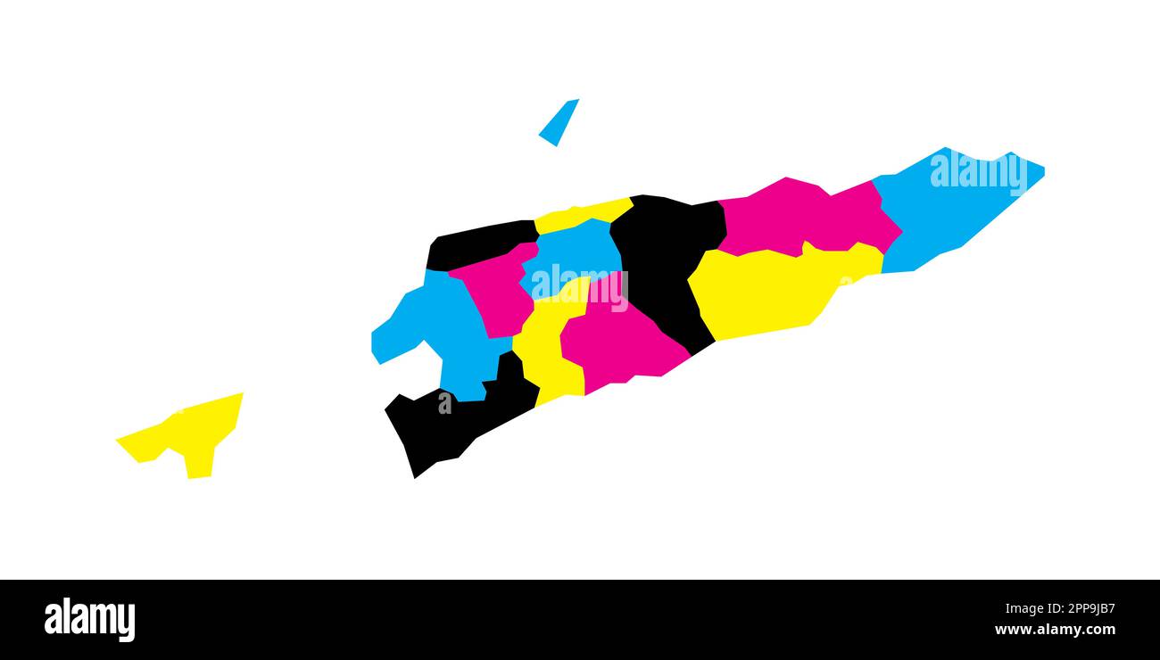 East Timor political map of administrative divisions - municipalities ...