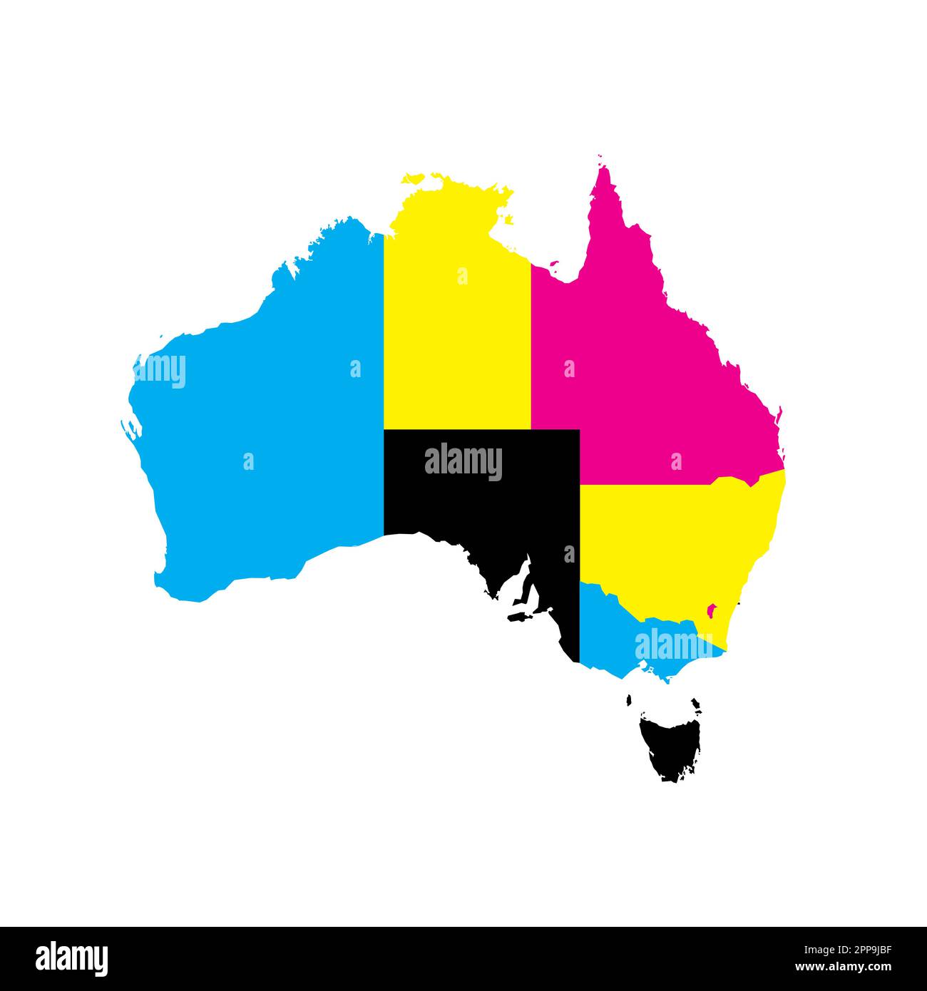 Australia political map of administrative divisions - states and ...