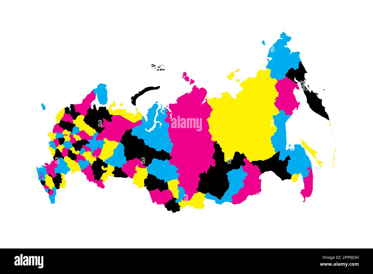 Blank Political Map Of Russia And The Republics