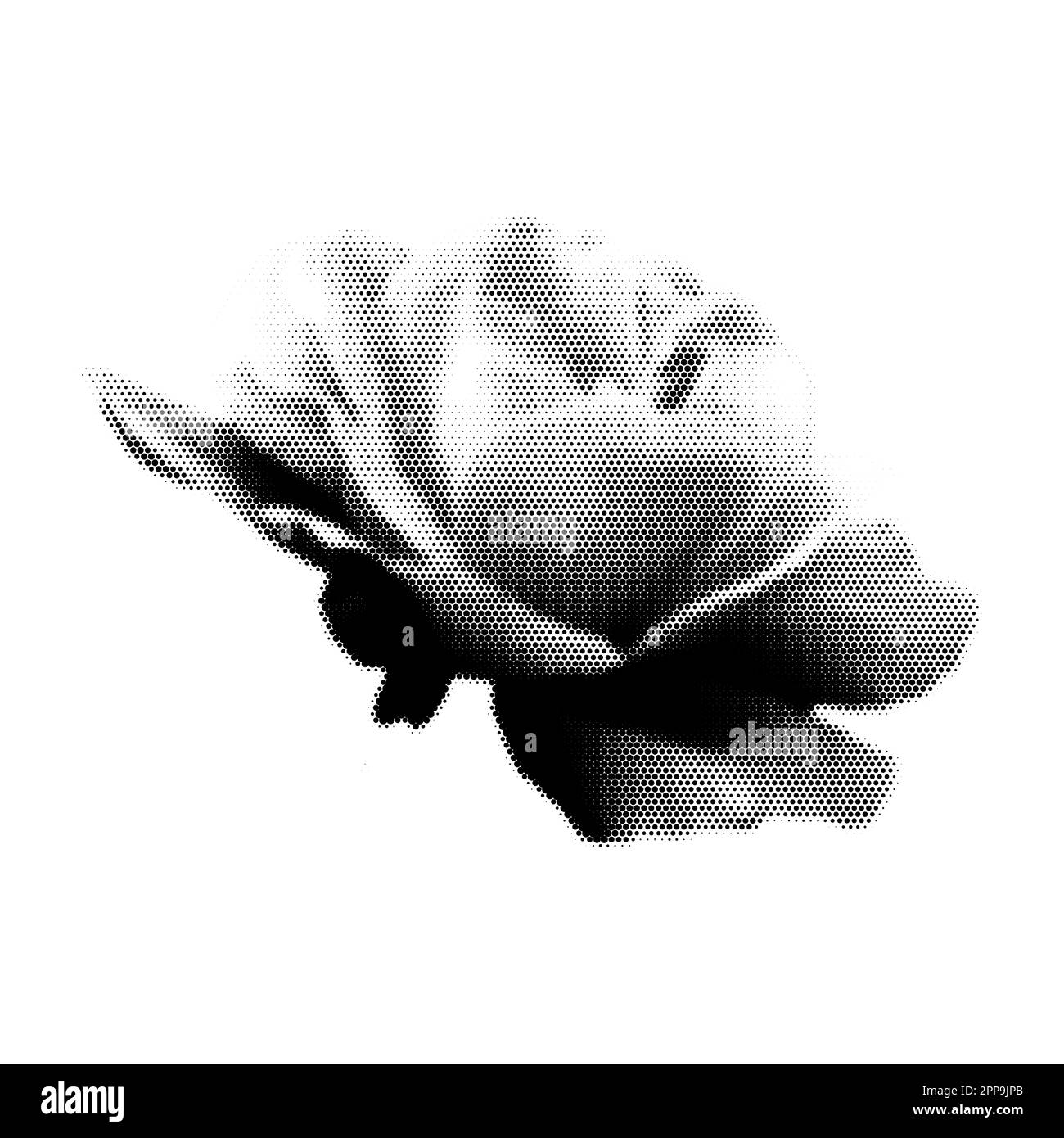 Rose collage. Design element in trendy dotted pop art style. Retro ...