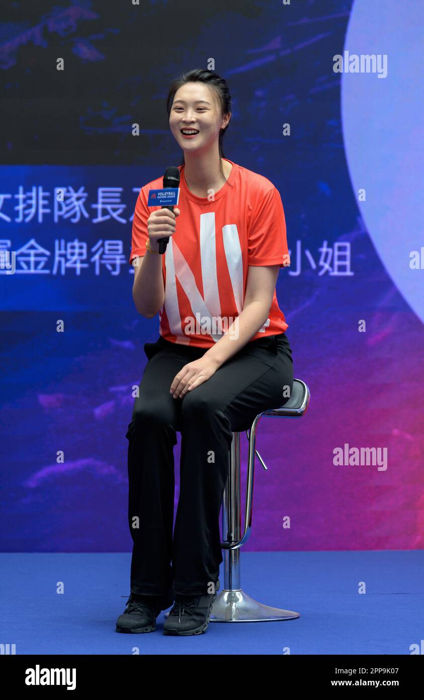 Hong Kong, China. 22nd Apr, 2023. Former Chinese volleyball player, HUI ...