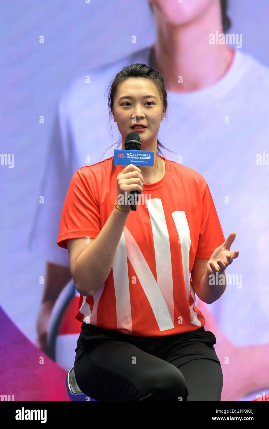 Hong Kong, China. 22nd Apr, 2023. Former Chinese volleyball player, HUI ...