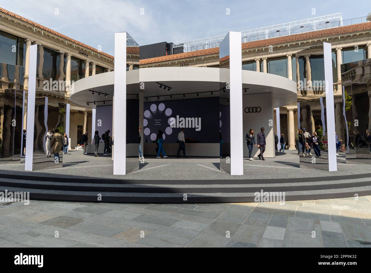 Milan, Italy - april 22 2023 -Fuorisalone Milan design week - Audi ...