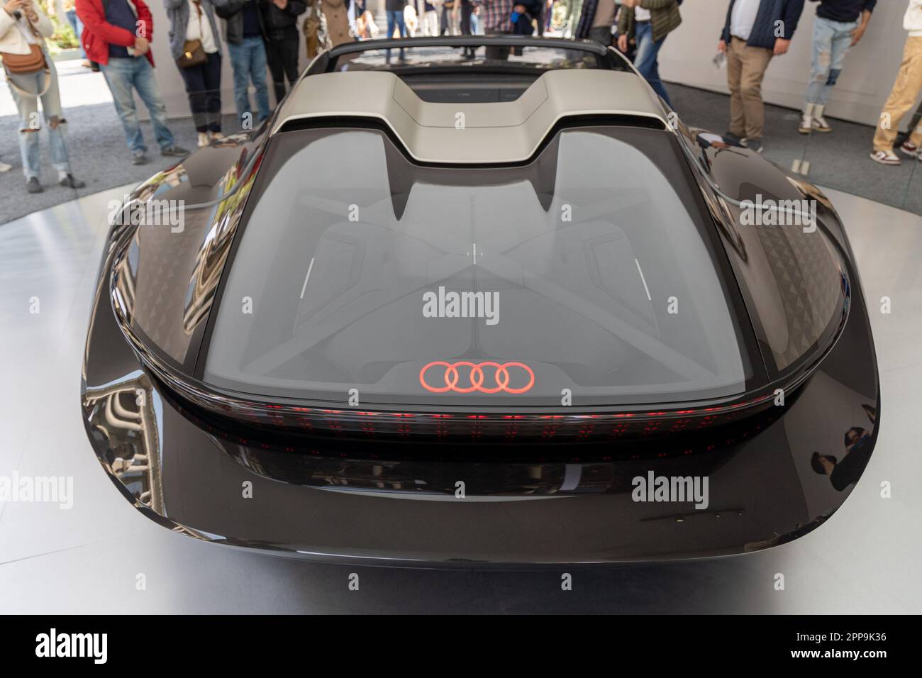 Milan, Italy - april 22 2023 -Fuorisalone Milan design week - Audi ...