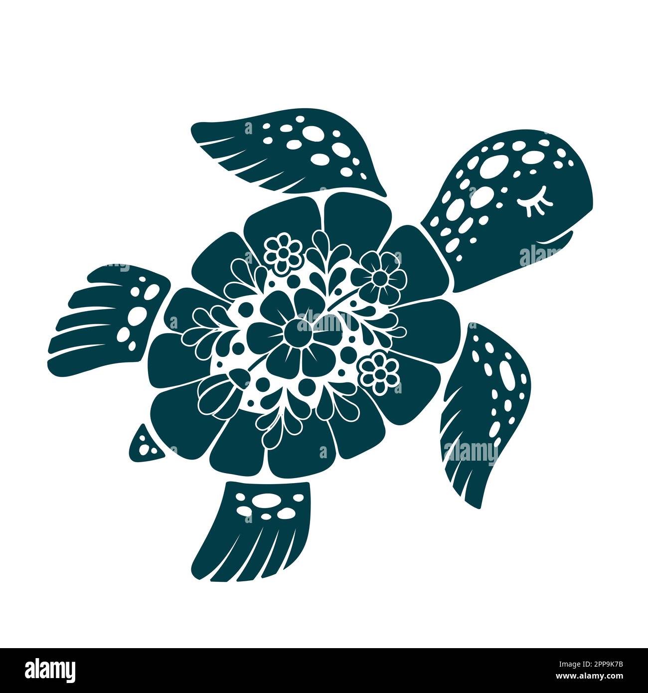 Tribal Sea Turtle Flower