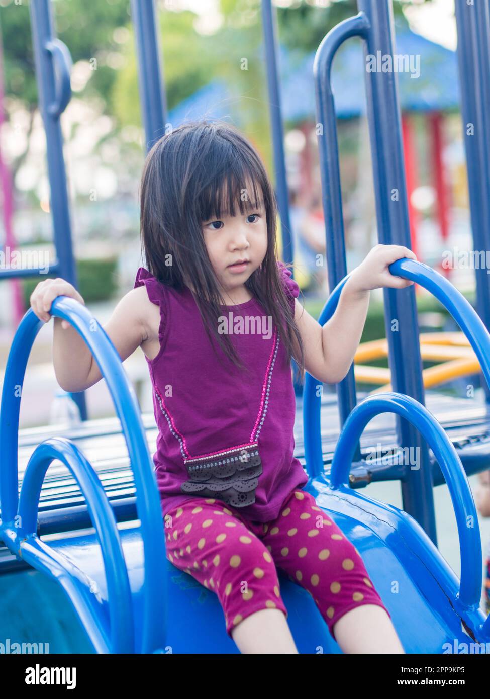 Happy kid, asian baby child playing on playground Stock Photo - Alamy