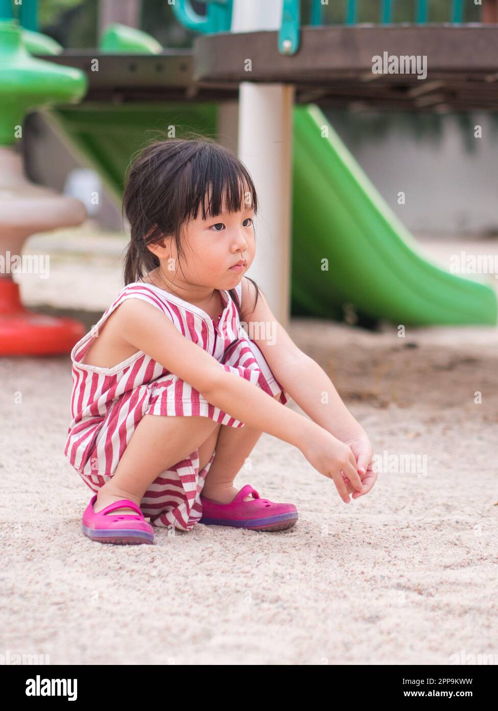 Happy kid, asian baby child playing on playground Stock Photo - Alamy