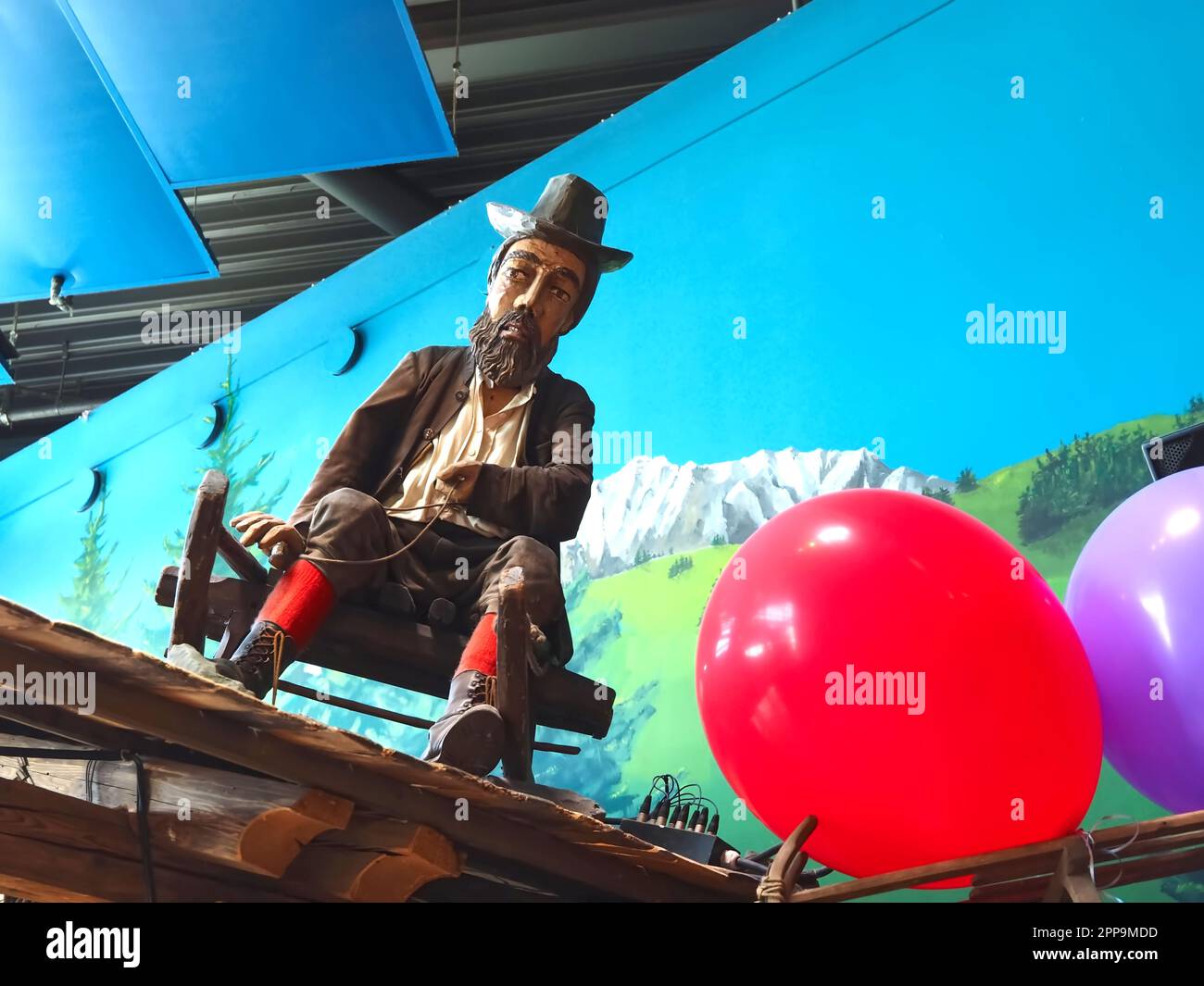 in the ski hall in the Alpenpark Neuss in Germany with bars and ...