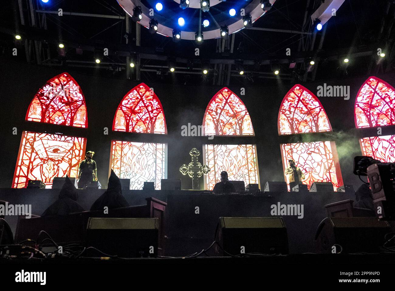 Scrim, left, and Ruby da Cherry of Suicide Boys perform at the ...