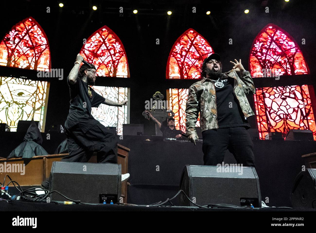 Scrim, left, and Ruby da Cherry of Suicide Boys perform at the ...