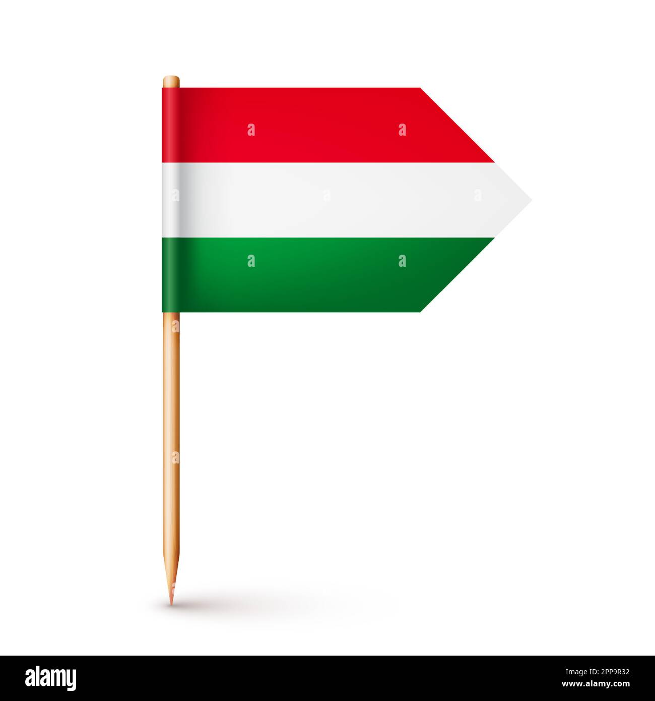 Realistic Hungarian toothpick flag. Souvenir from Hungary. Wooden ...