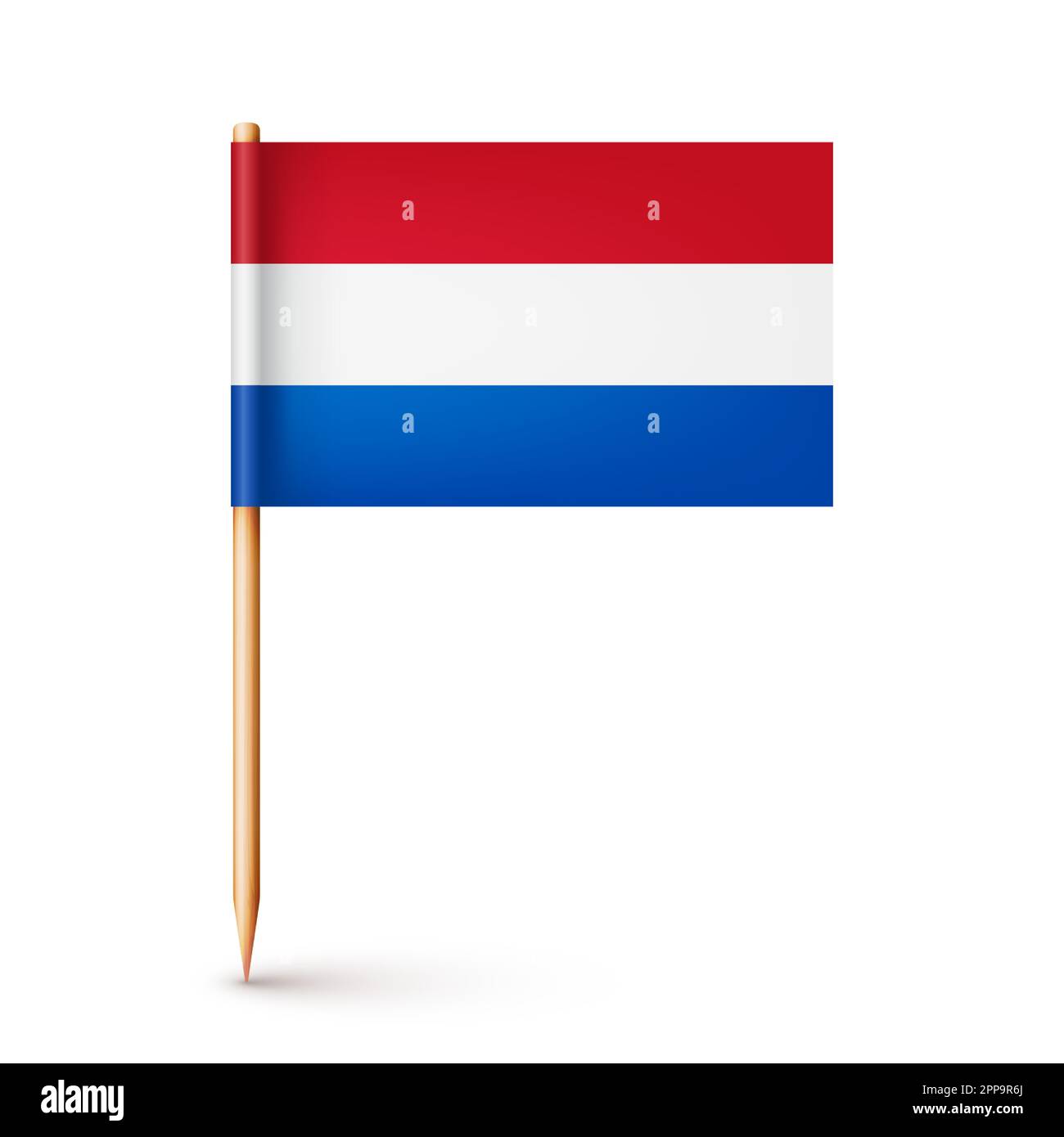Realistic Dutch toothpick flag. Souvenir from Netherlands. Wooden ...