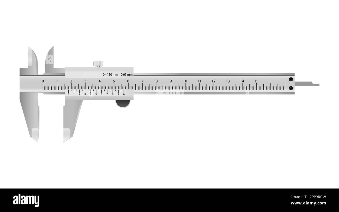 The Vernier caliper and scale. Measuring tool and equipment. Editable ...