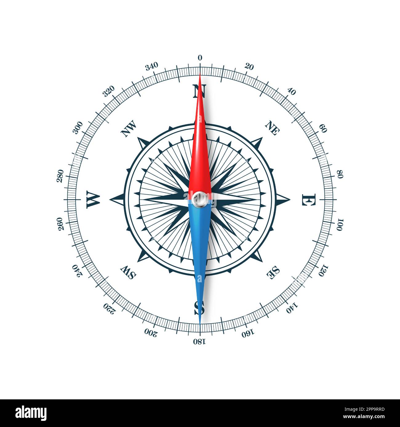 Marine compass, nautical wind rose with cardinal directions of North ...