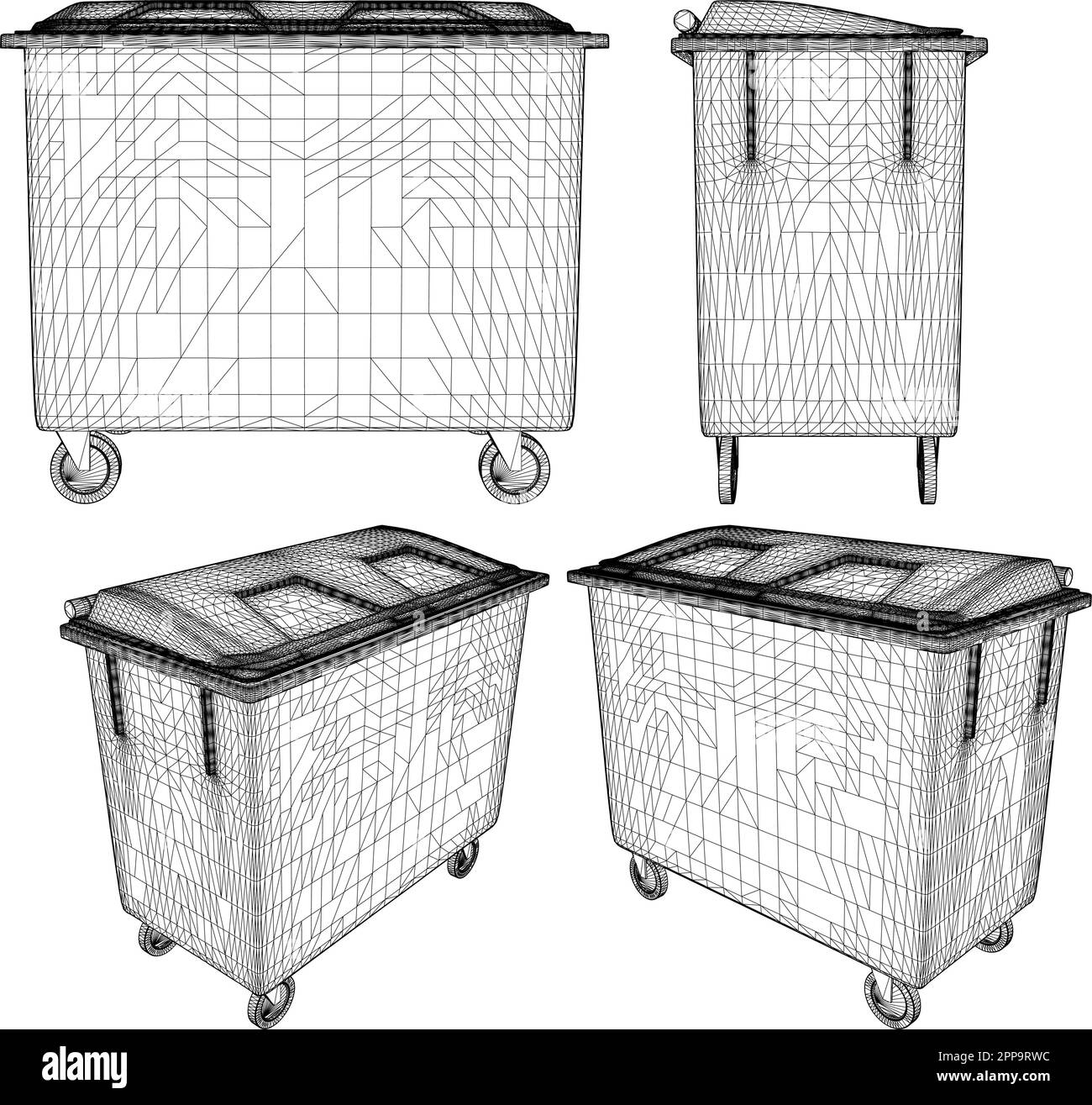 Garbage Container Vector. Illustration Isolated On White Background. A ...