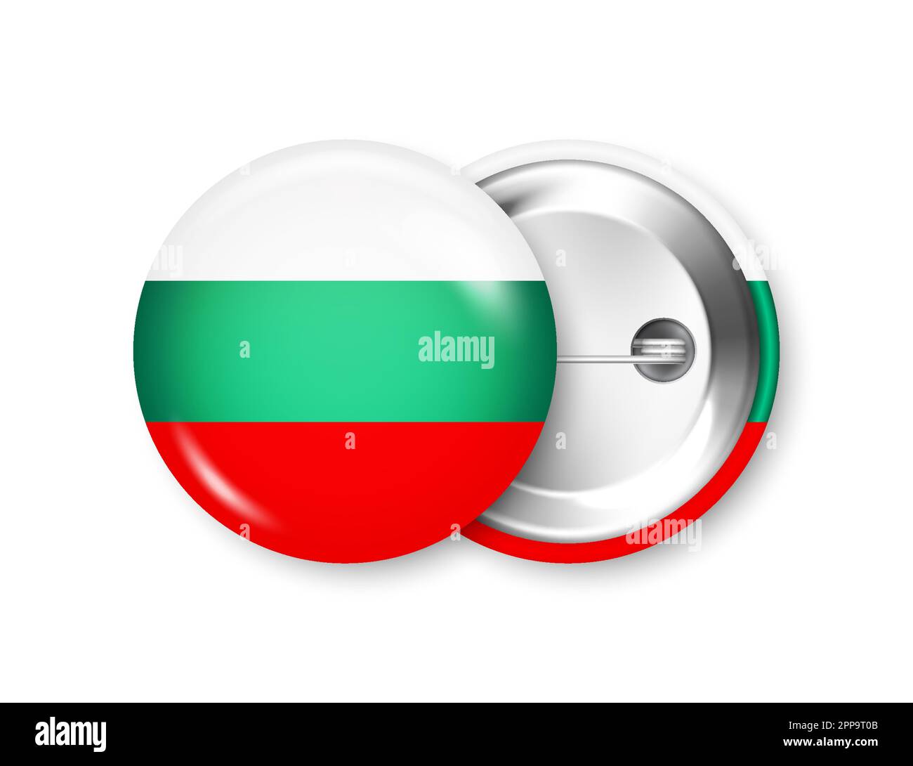 Button badge with Bulgarian flag. Souvenir from Bulgaria. Glossy pin ...