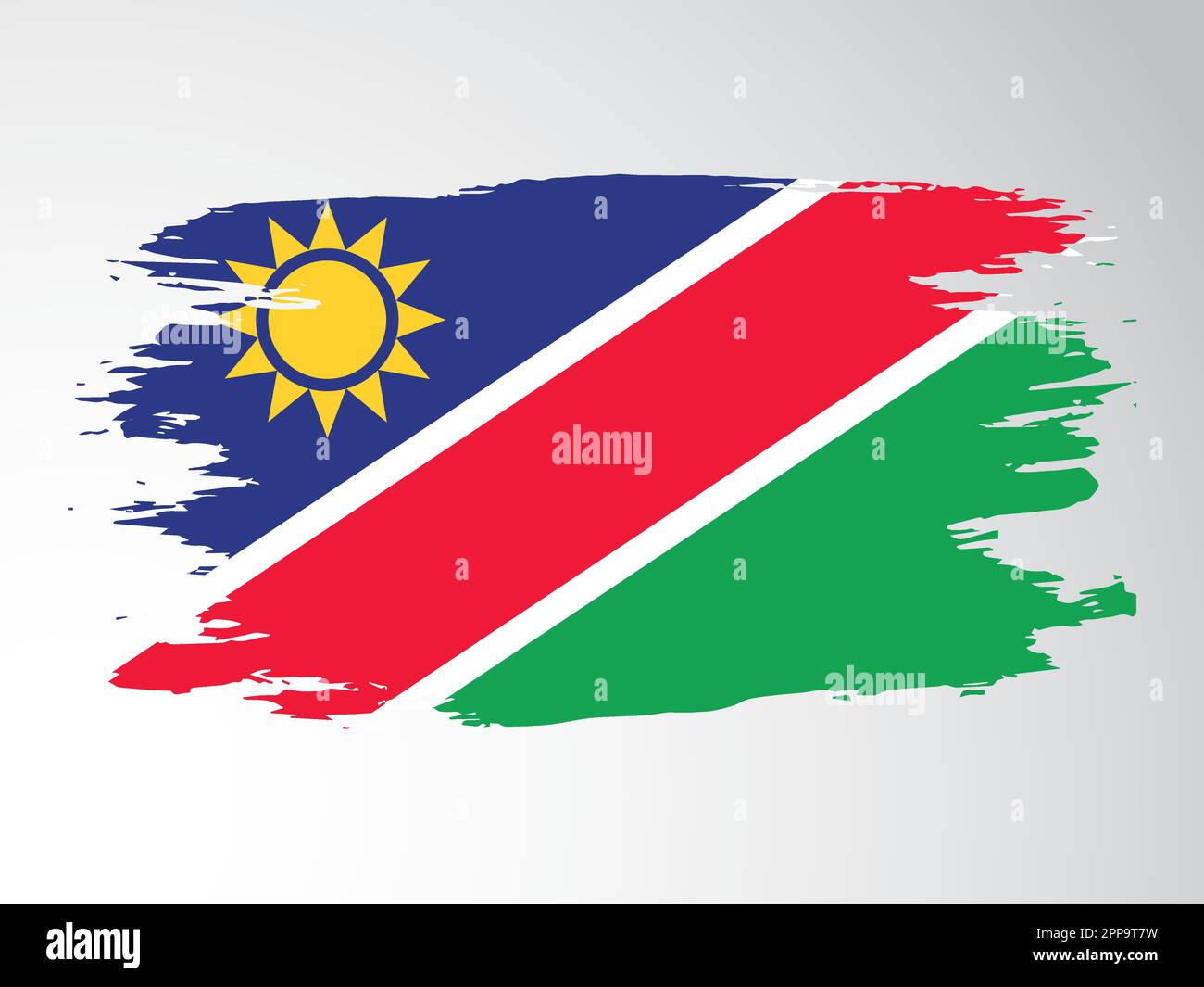 Flag of Namibia painted with a brush Stock Vector Image & Art - Alamy