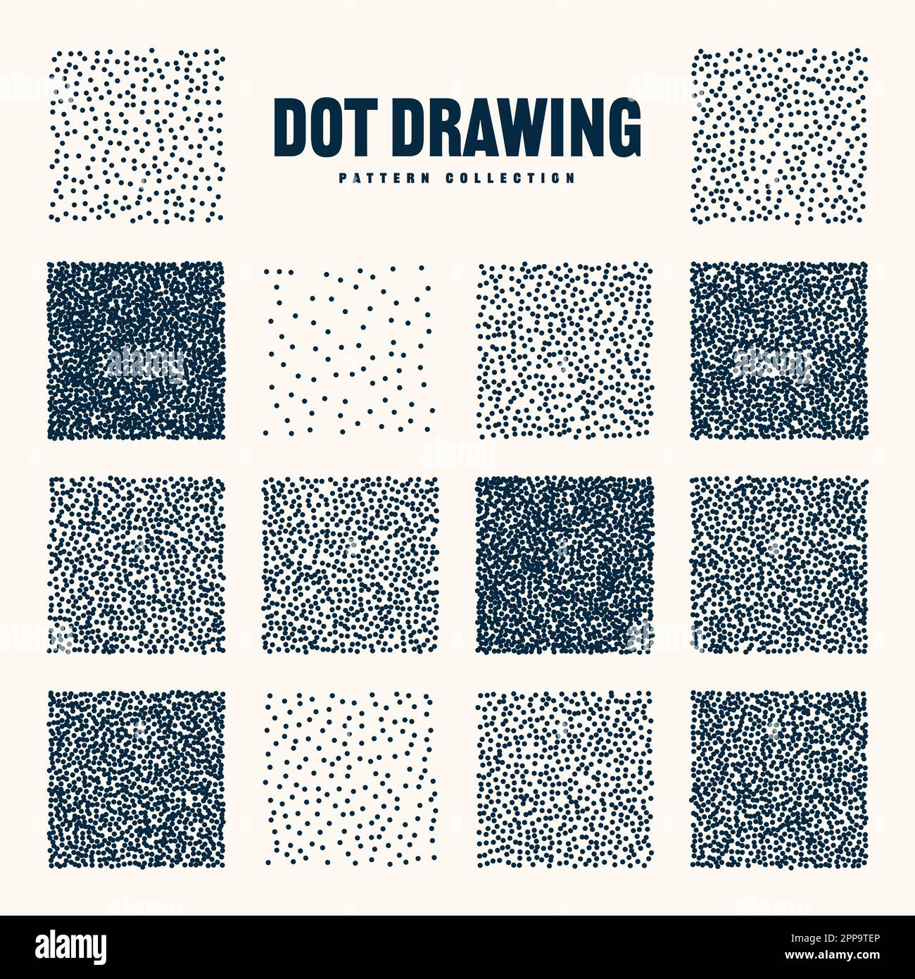 Square shaped dotted objects, vintage stipple elements. Stippling ...