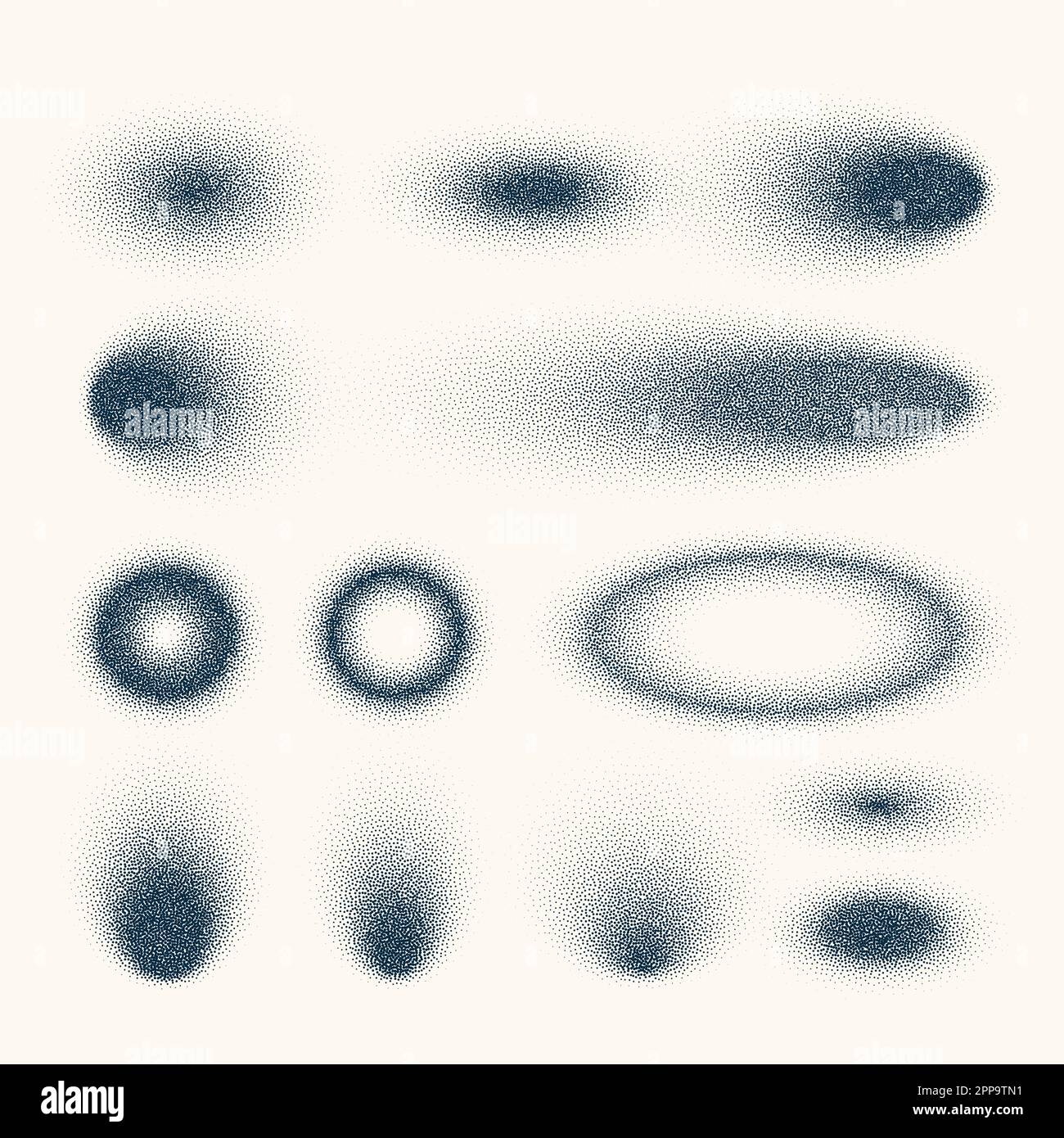 Stipple shadows set, vintage dotted design elements. Fading gradient ...