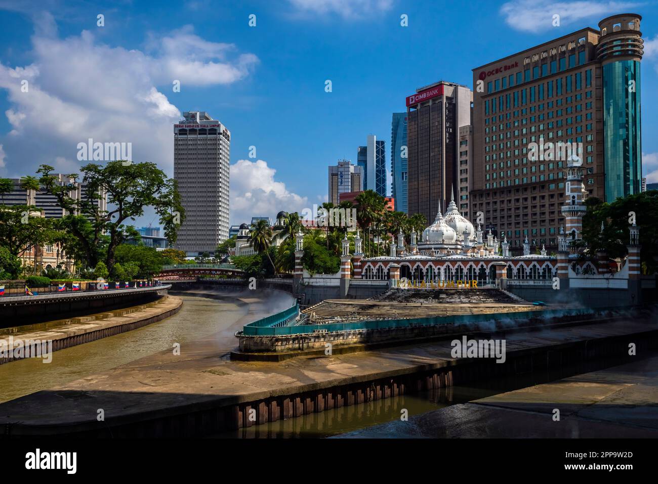 The Jamek Mosque is located at the confluence of the Klang and Gombak ...