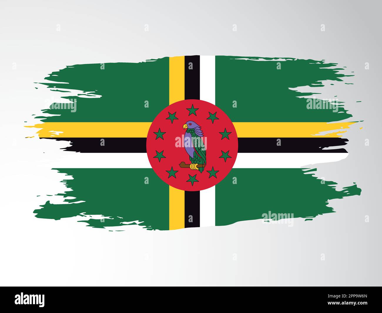 Dominica brush flag hi-res stock photography and images - Alamy