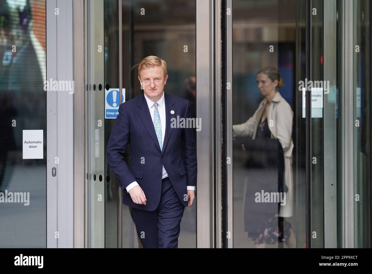 Deputy Prime Minister Oliver Dowden leaves BBC Broadcasting House in ...