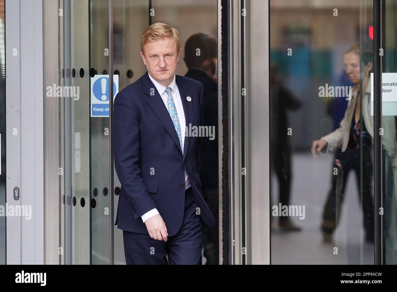 Deputy Prime Minister Oliver Dowden leaves BBC Broadcasting House in ...