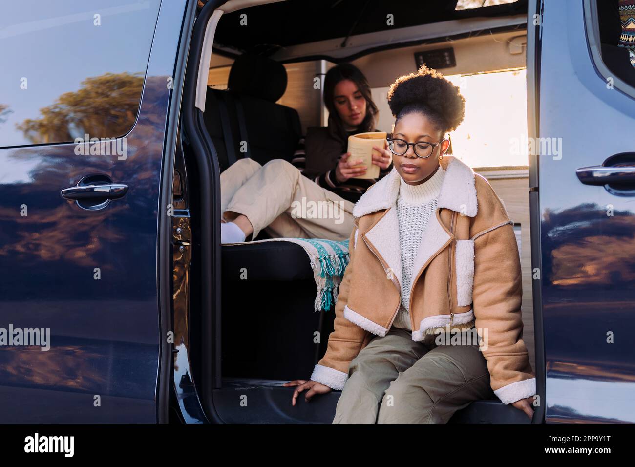 Young camper van african travel hi-res stock photography and images - Alamy