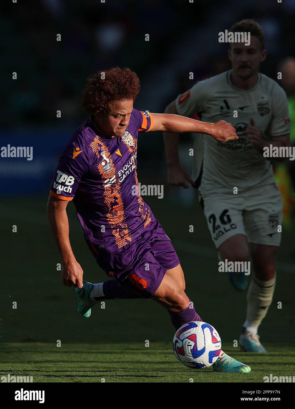 Mustafa Amini of Perth Glory in action during the A-League Men's soccer ...