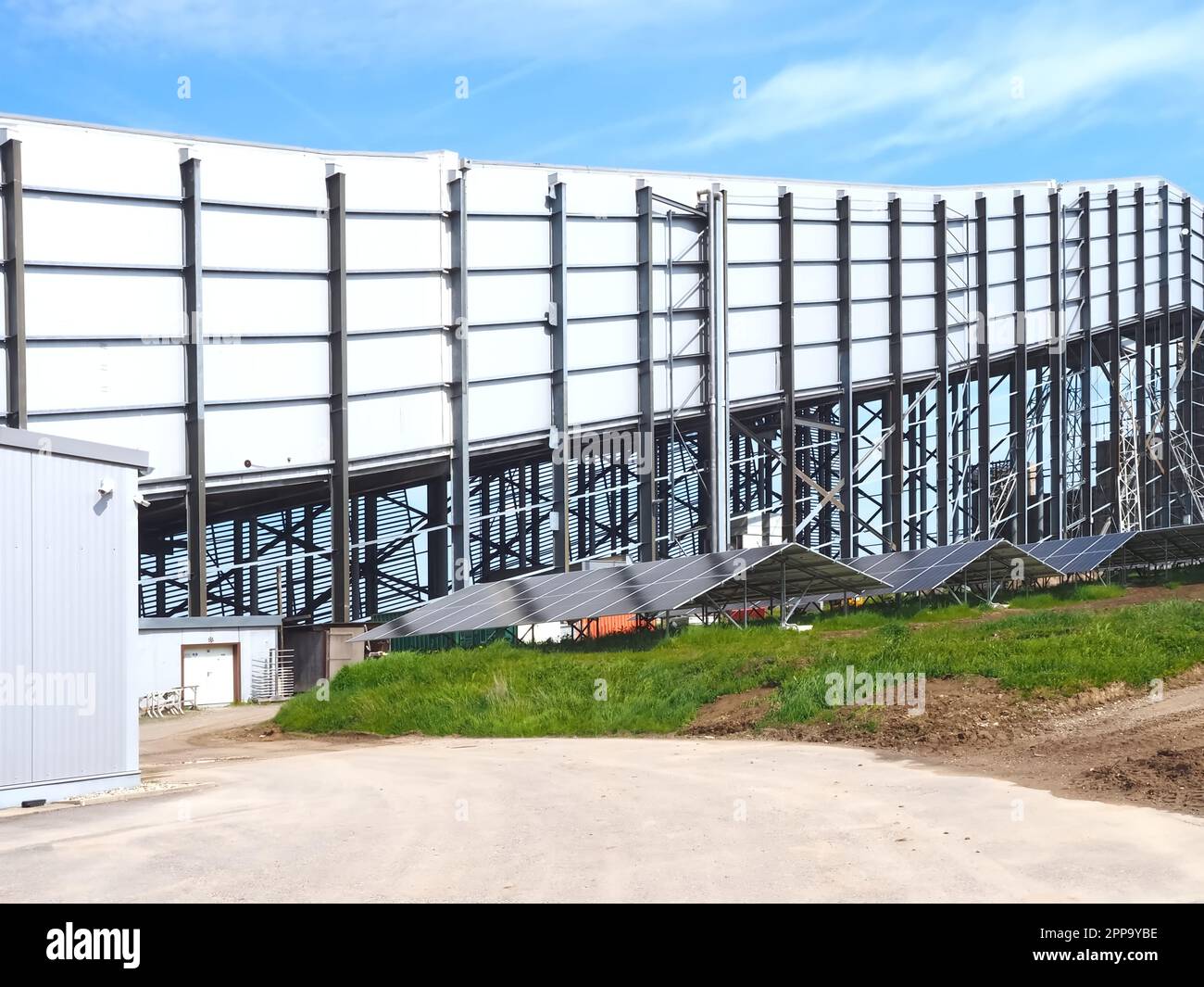 ski hall architecture in the Alpenpark Neuss in Germany with solar ...