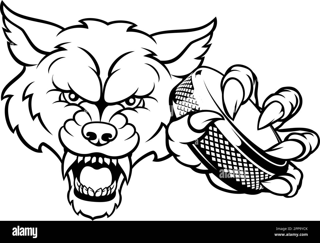 Wolf Ice Hockey Player Animal Sports Mascot Stock Vector Image & Art ...