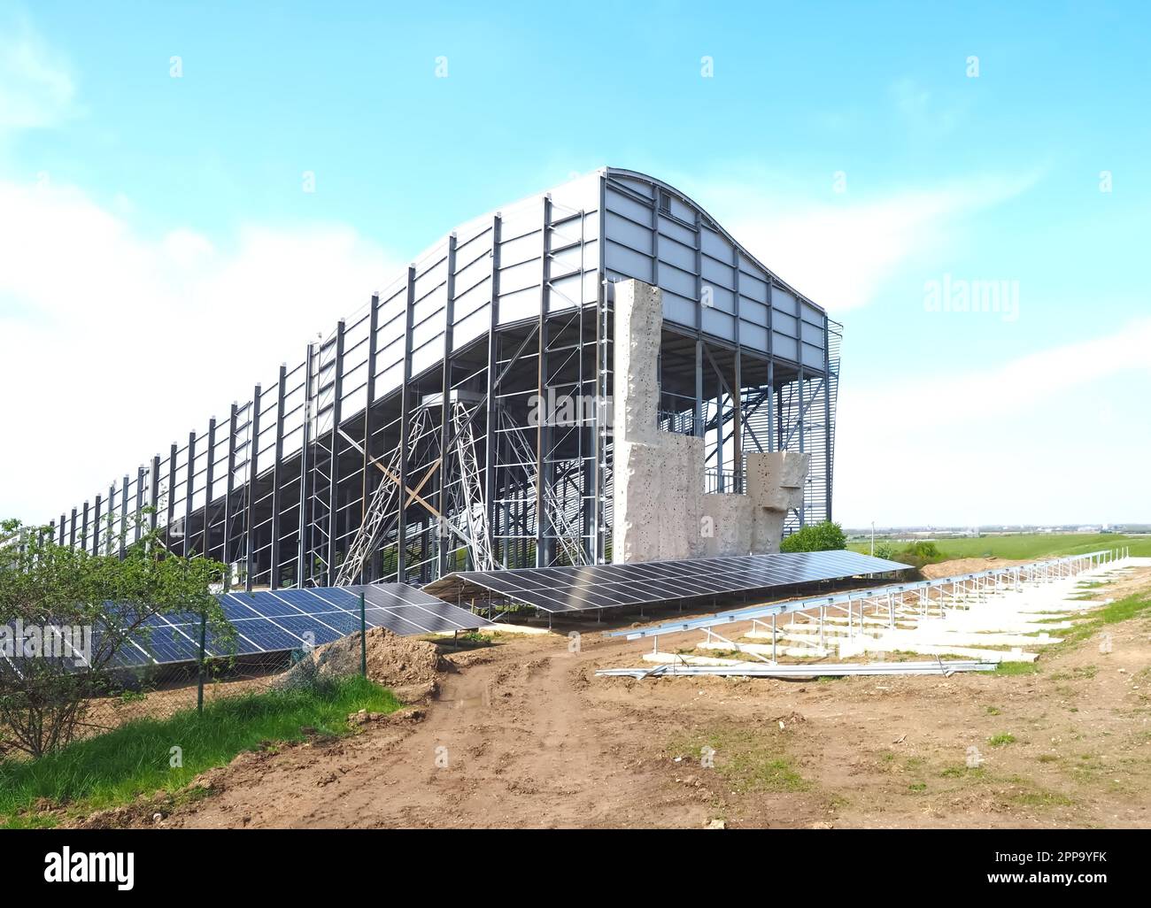 ski hall architecture in the Alpenpark Neuss in Germany with solar ...