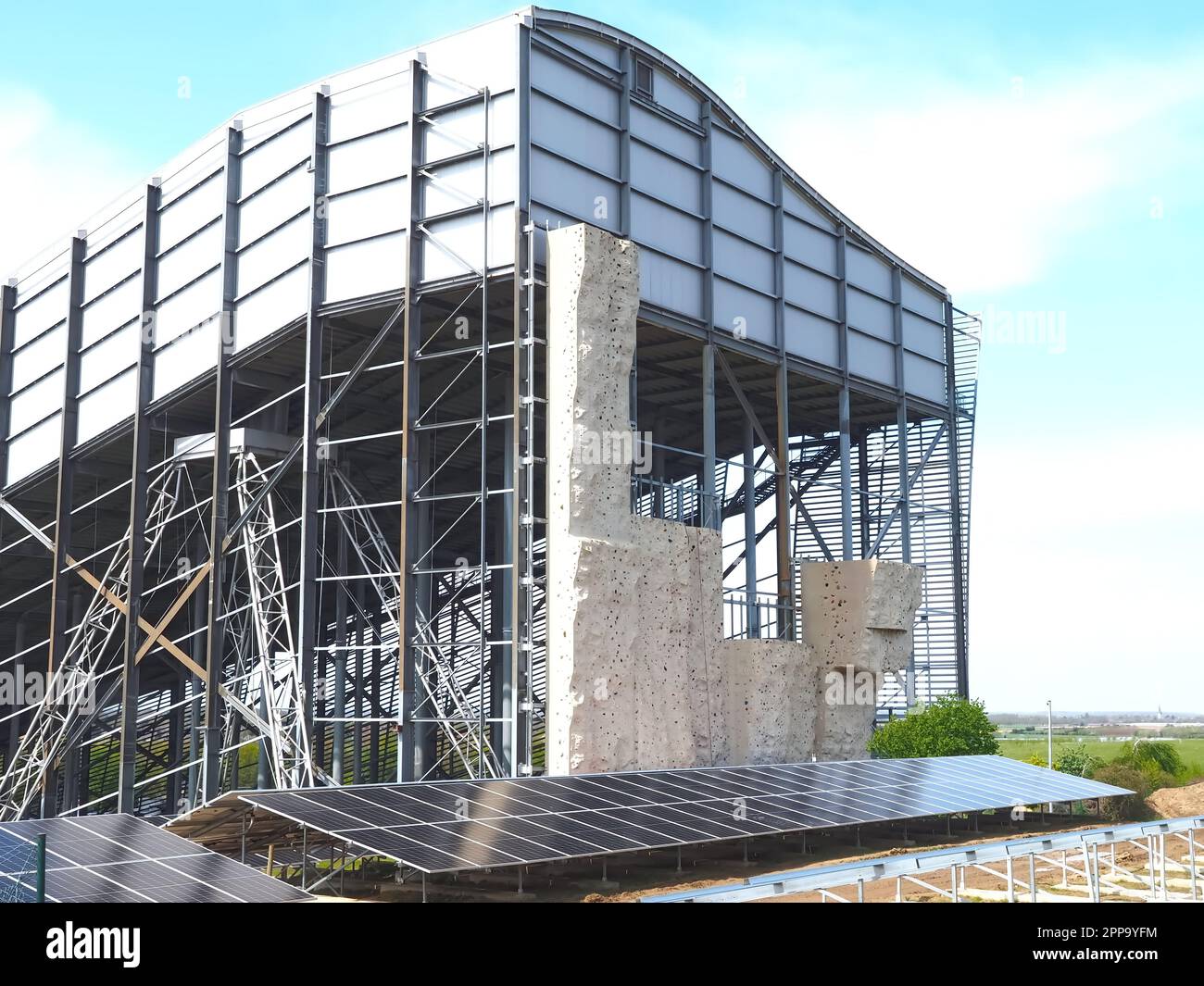 ski hall architecture in the Alpenpark Neuss in Germany with solar ...